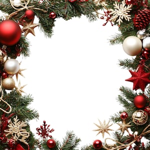 12 PNG Christmas Frames Clip Art, High-quality, Holiday Frame Bundle ...