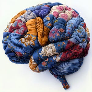 Watercolor Brain Flowers Patchwork Clipart: Scrapbooking Art (digital ...