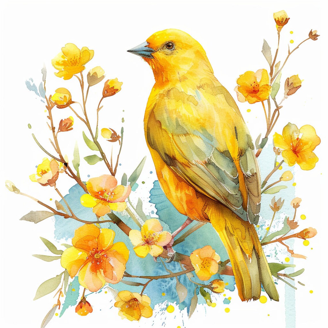 18 PNG Canary, Canary Clipart, BIRD Png, Watercolor Clipart,yellow Bird ...
