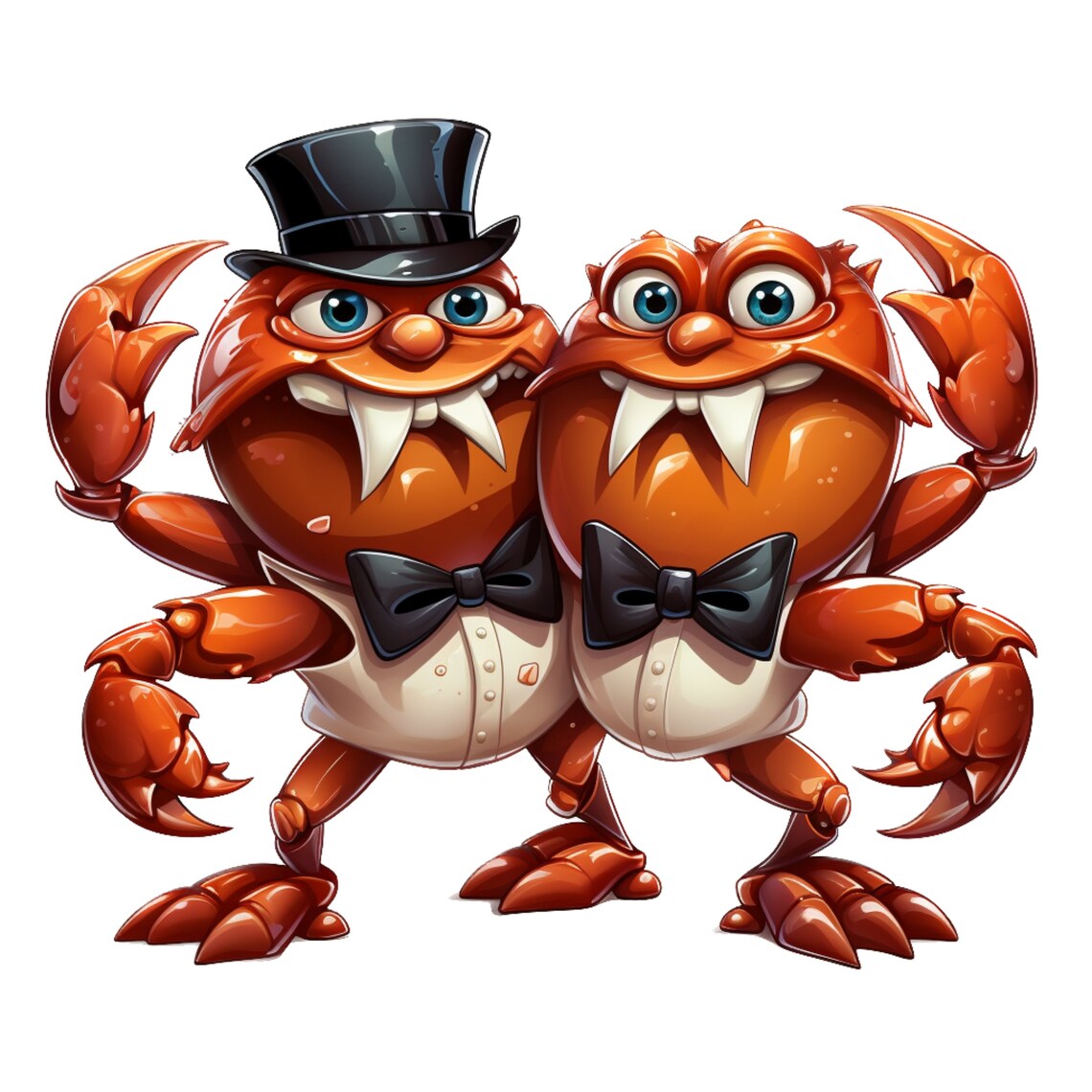 130 Cartoon Crabs Cliparts, 45 PNG Files Cute Crab Wall Art, Crazy ...