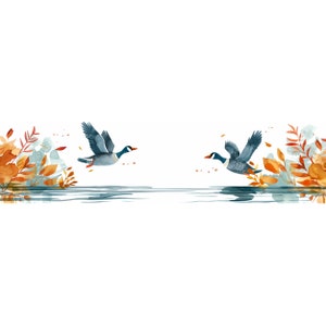 Geese Hunting Border Clipart: Lake Scene (JPG Digital Download) - Etsy