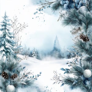 Christmas Watercolor Frame Clipart: Festive Winter Borders (digital ...