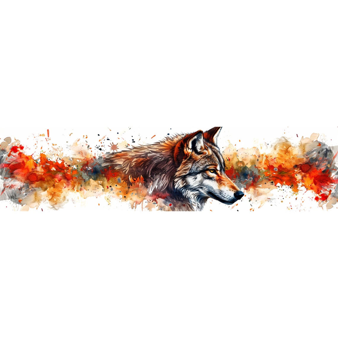 Wolf Border Clipart: Wildlife Theme, High-resolution (JPG Digital ...