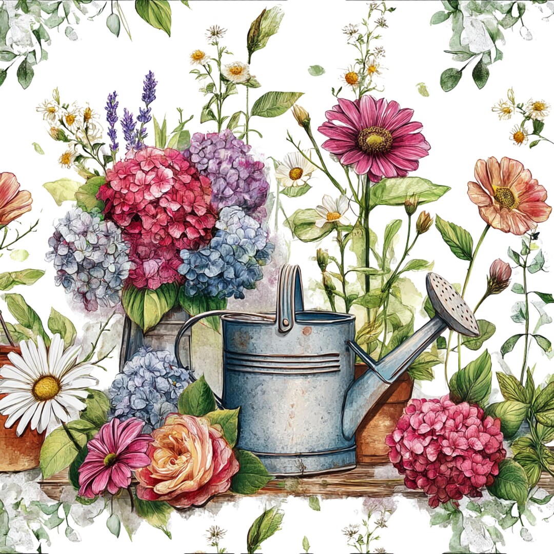 12 PNG Floral Garden Tools Clipart, Watercolor Gardening Tools, Spring ...