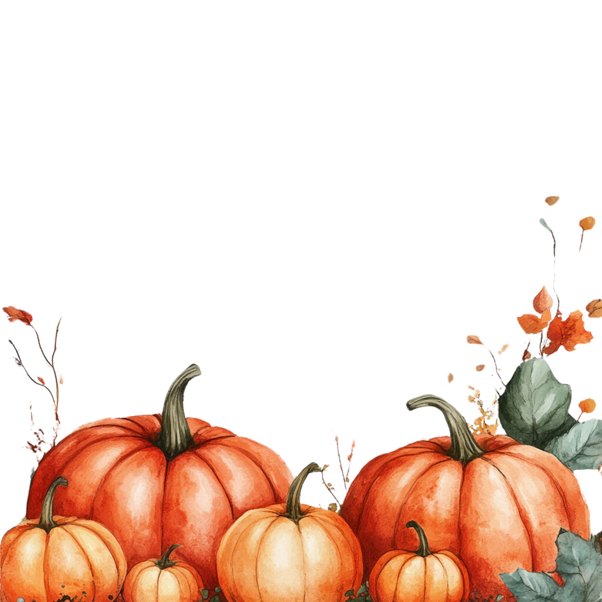 10 HALLOWEEN FRAME CLIPARTS, Png Harvest Frames, Watercolor Pumpkin ...