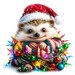 Christmas Hedgehog Clipart: Festive Holiday Animal Art (digital ...