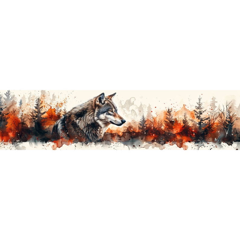 10 Wolf Border Clipart, Wolf High-resolution JPG, Wolf Digital Download ...