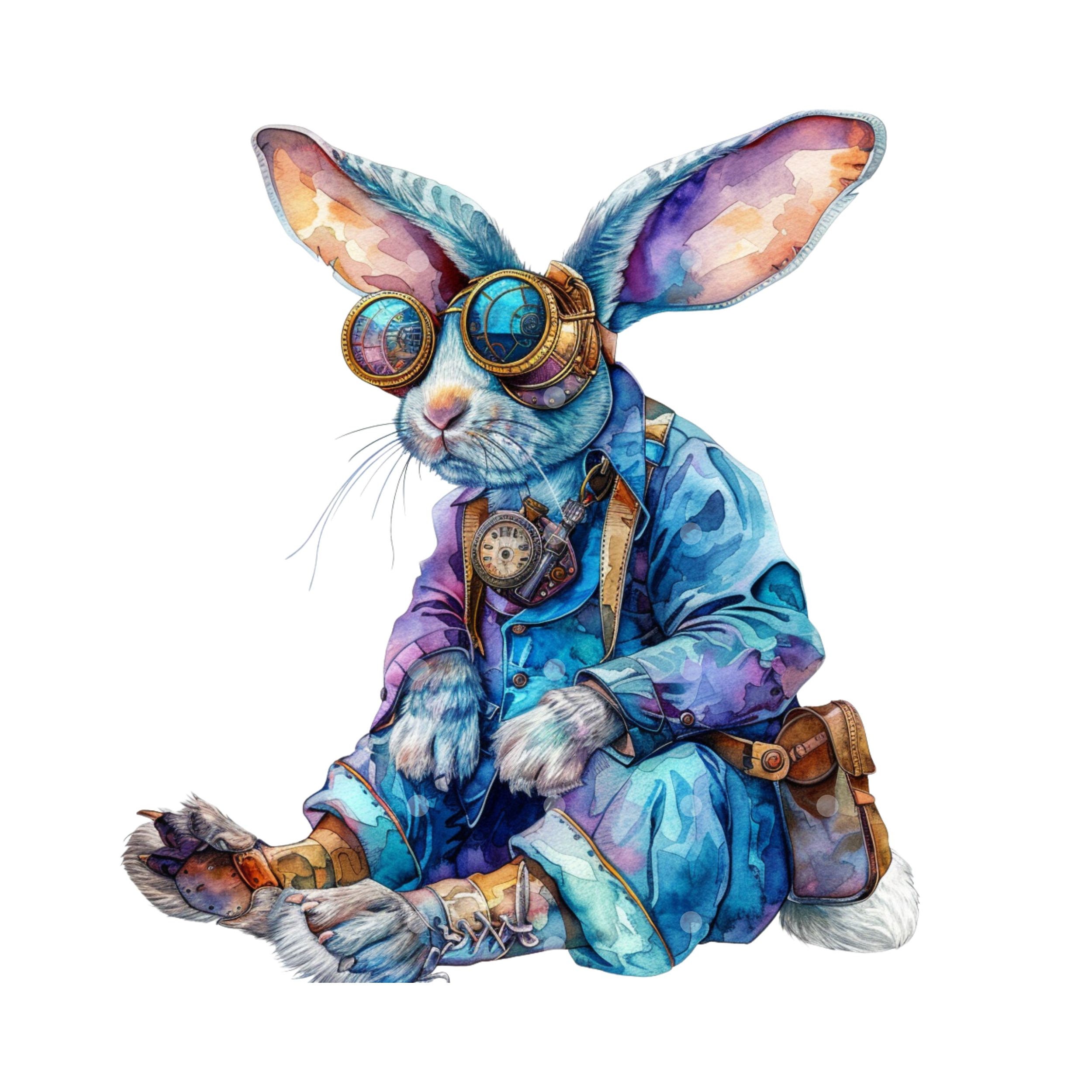 12 PNG Bunny Cyber Clipart, Rabbit Clipart, Cyber Bunny, Printable ...