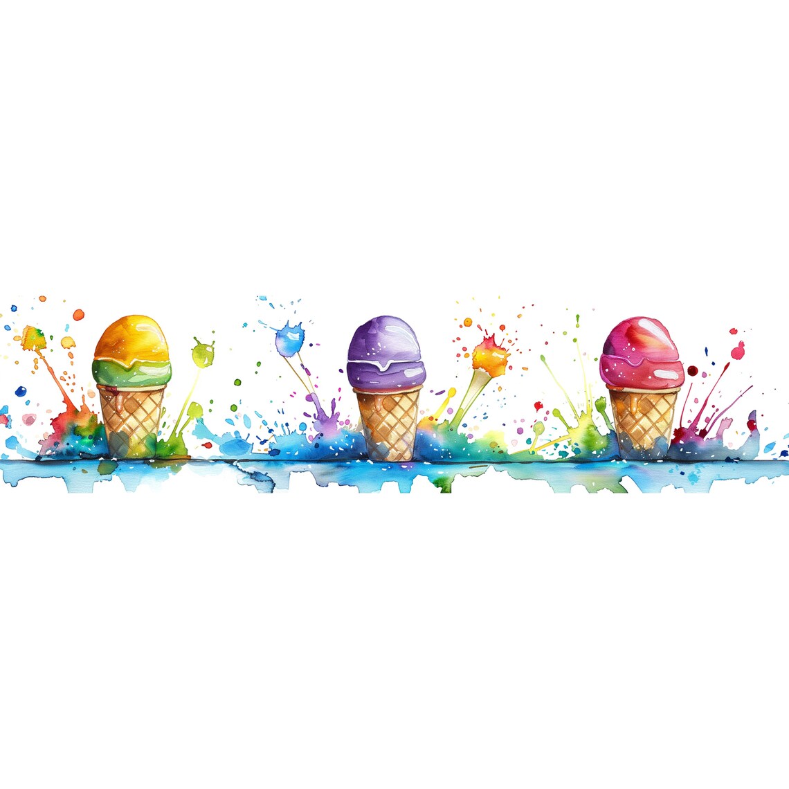 12 PNG Popsicle Border Clipart, Ice Cream Clipart PNG, Popsicle Bundle ...