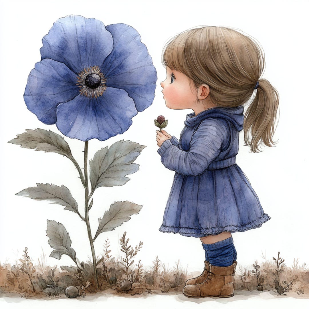 14 LITTLE GIRL and a FLOWER Cliparts, Watercolor Cute Little Girl Image ...