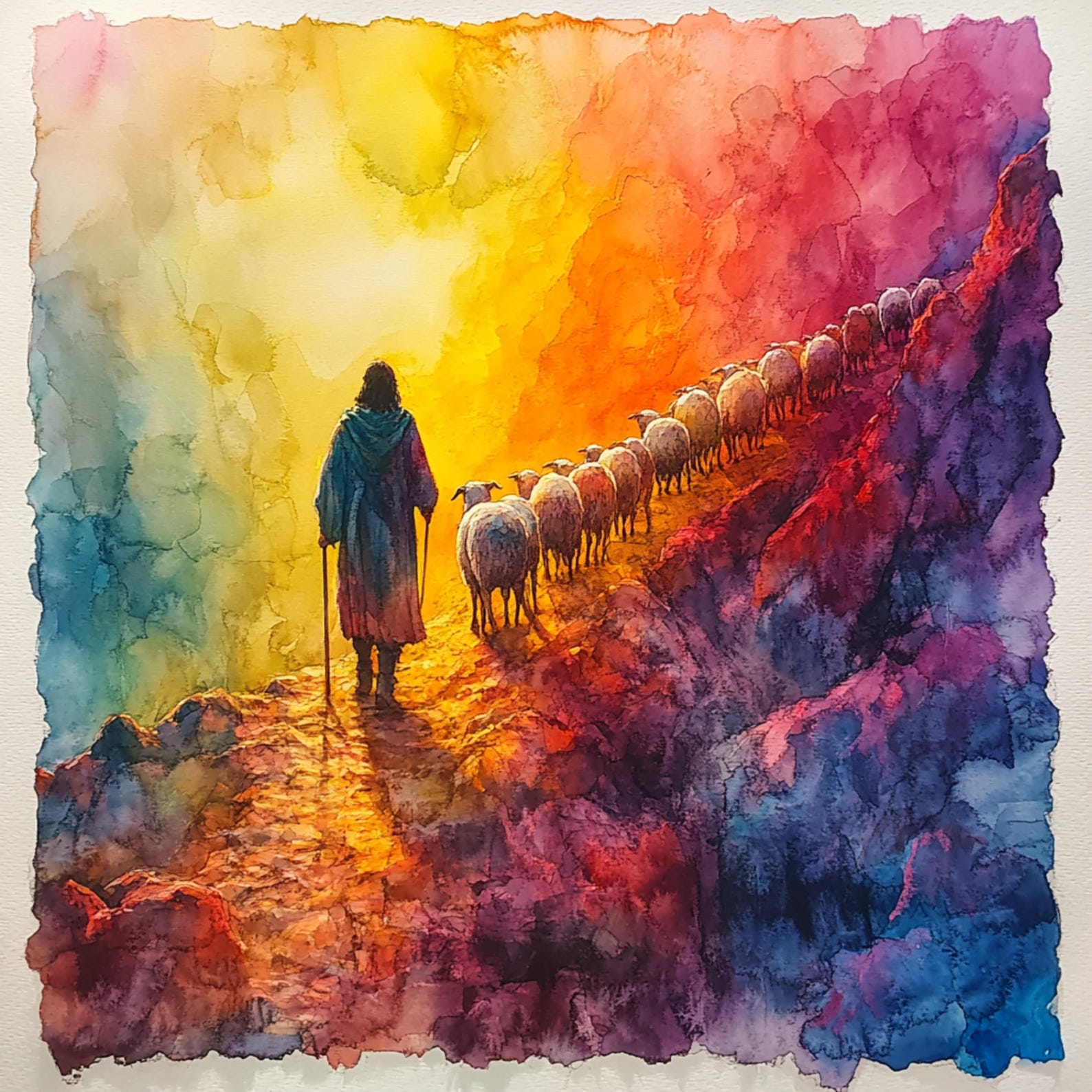 Arte de Jesús pastoreando ovejas: Imágenes JPG cristianas (descarga ...