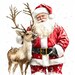 Christmas Santa & Reindeer Clipart: Holiday Art (digital Download) - Etsy