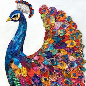 12 Peacock Patchwork Clipart, Scrapbooking or Cards, Watercolor Vintage Art, High-quality JPG ...