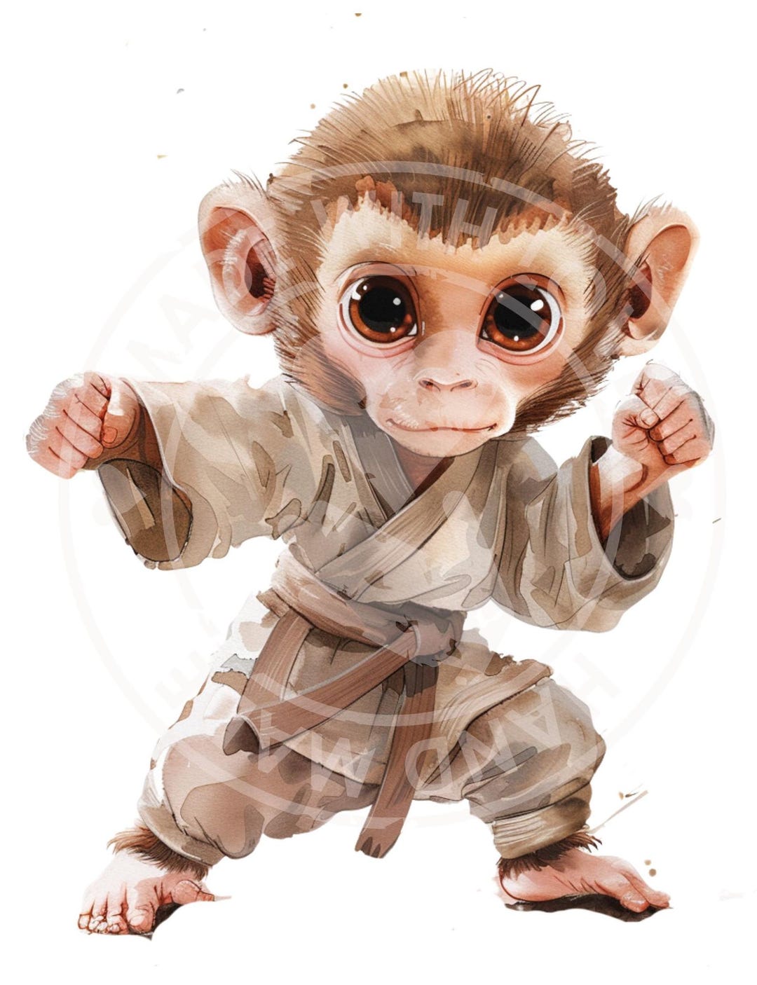 12 PNG Cartoon Monkey Clipart, Baby Monkey Sensei Png, Printable ...