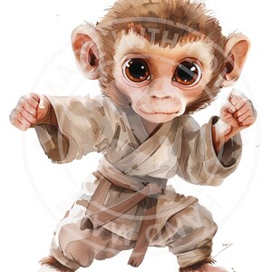 12 PNG Cartoon Monkey Clipart, Baby Monkey Sensei Png, Printable ...