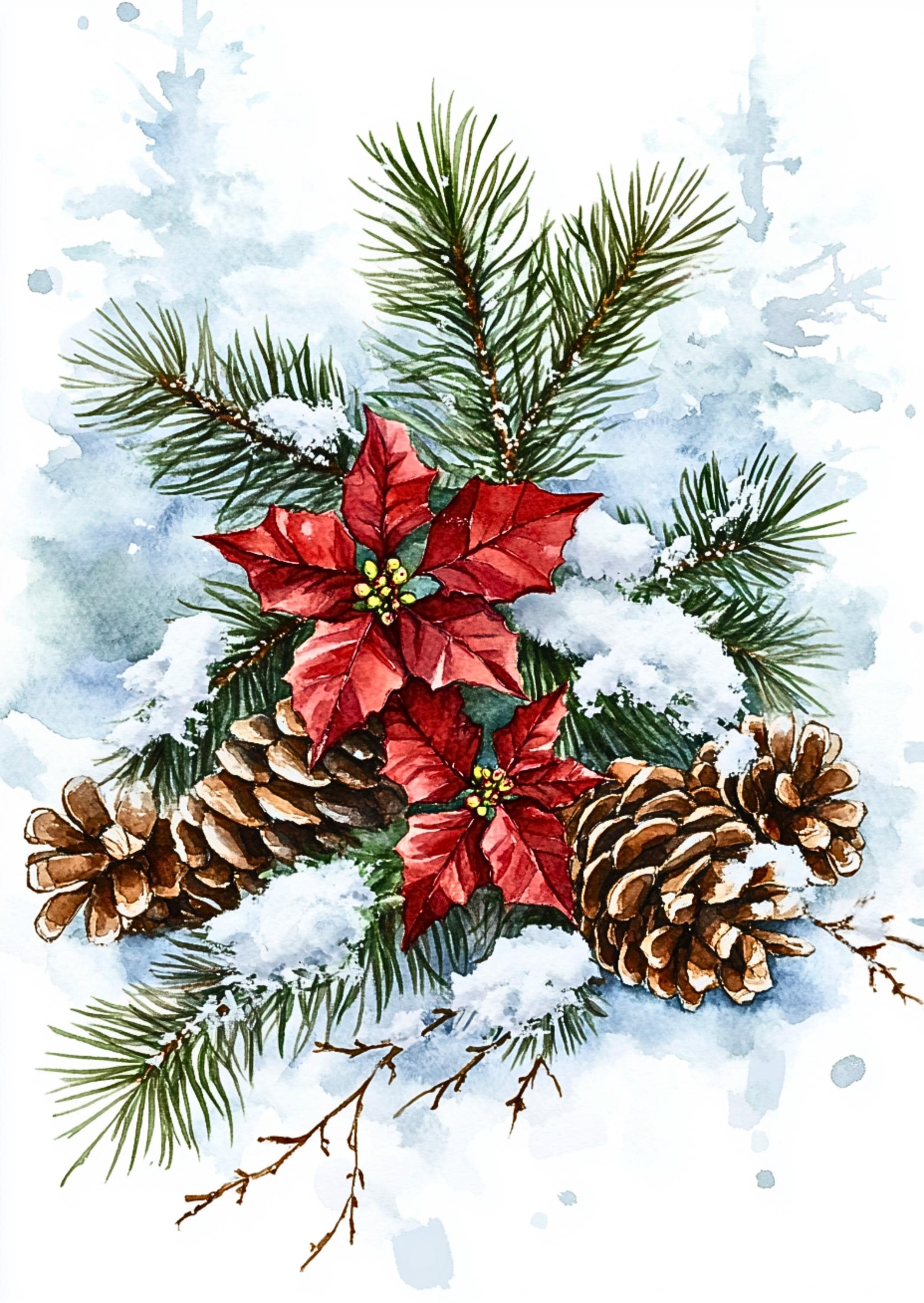 Watercolor Christmas Clipart: Vintage Holiday Frames (digital Download ...