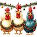 Christmas Chicken Clipart: Festive Holiday Designs (digital Download ...