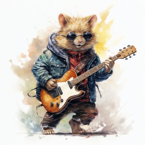15 Hamster Rockstar Cliparts, Jpg Hamster Image, Hamster Playing Guitar ...