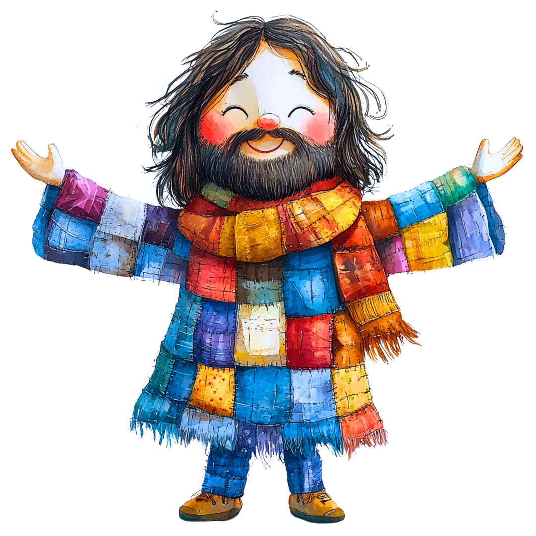 10 PNG Christmas Jesus Patchwork Clipart, Commercial Use Jesus, Print ...