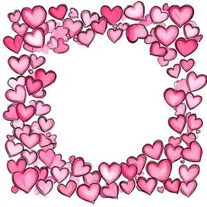 12 PNG Frame of Hearts, Transparent Background Valentines Day Clipart ...