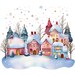 Christmas Village Clipart: Festive Winter Landscape (digital Download ...