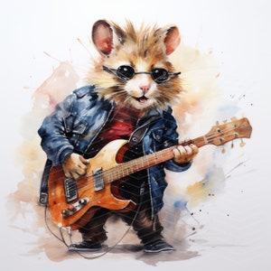 15 Hamster Rockstar Cliparts, Jpg Hamster Image, Hamster Playing Guitar ...