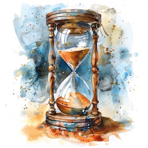 16 Hourglass Clipart, Sand Timer Clipart, Sand Clock Clip Art, Digital ...