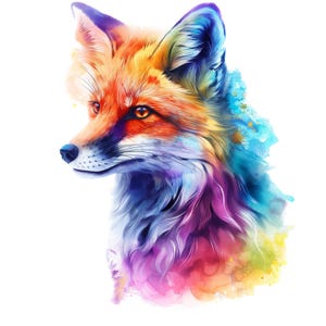 12 PNG Fox Neon Clipart , Fox Clip Art, Baby Fox Wall Art, Watercolor ...