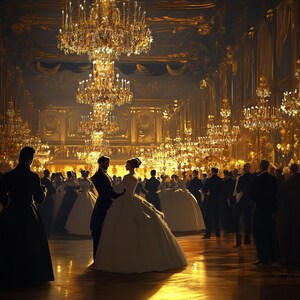 12 Victorian Age Ball Clipart, JPG Historical Ballroom Scenes, Elegant ...