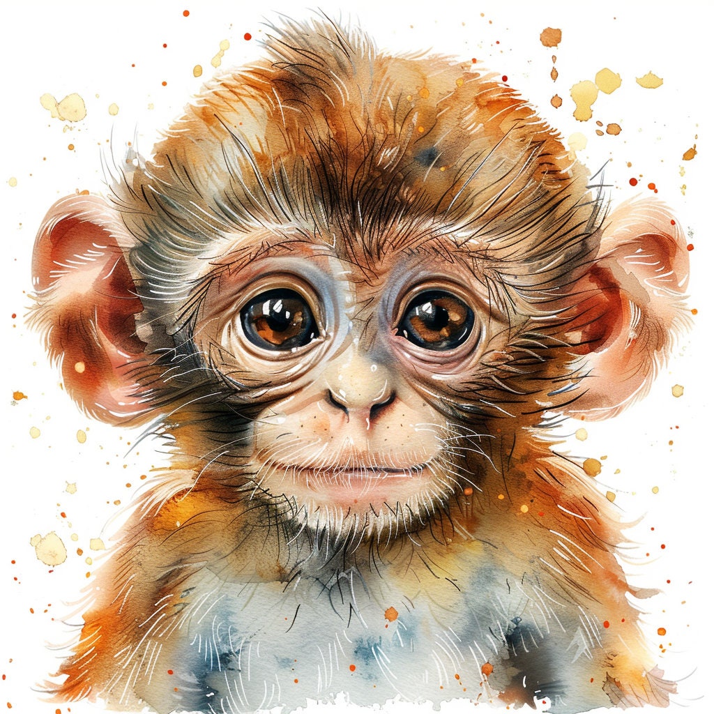 10 JPG Monkeys Cliparts. Monkey Clipart, Monkeys Clipart.watercolor ...