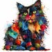 Patchwork Cat Clipart: Multi-color Quilted PNG Images (digital Download ...