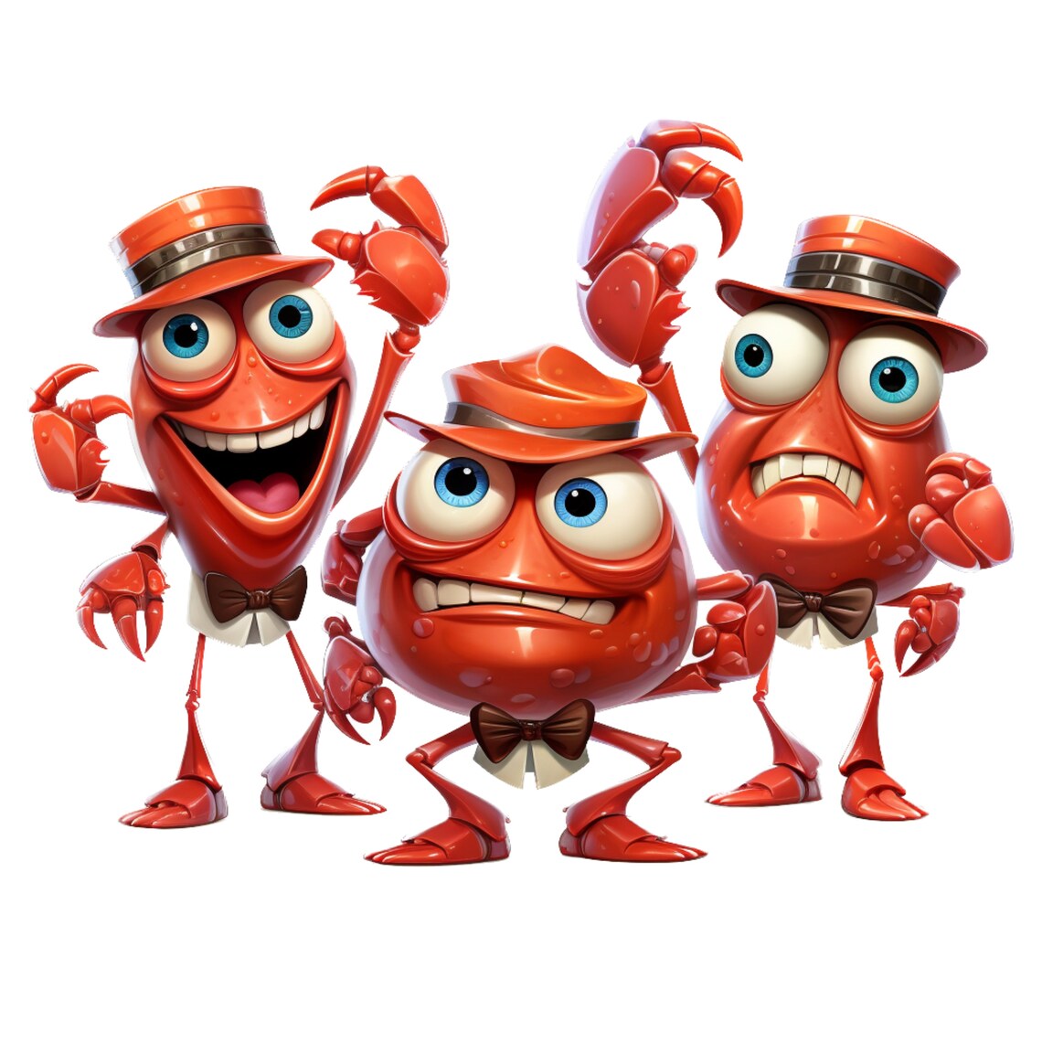 130 Cartoon Crabs Cliparts, 45 PNG Files Cute Crab Wall Art, Crazy ...