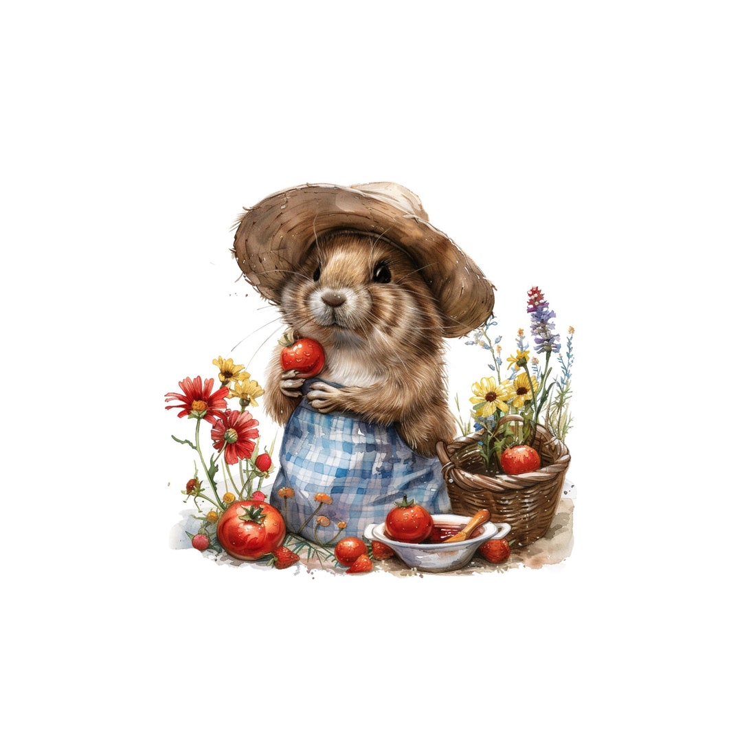 12 Cute Cooking Gopher Clipart, PNG, Gopher Printable Watercolor ...