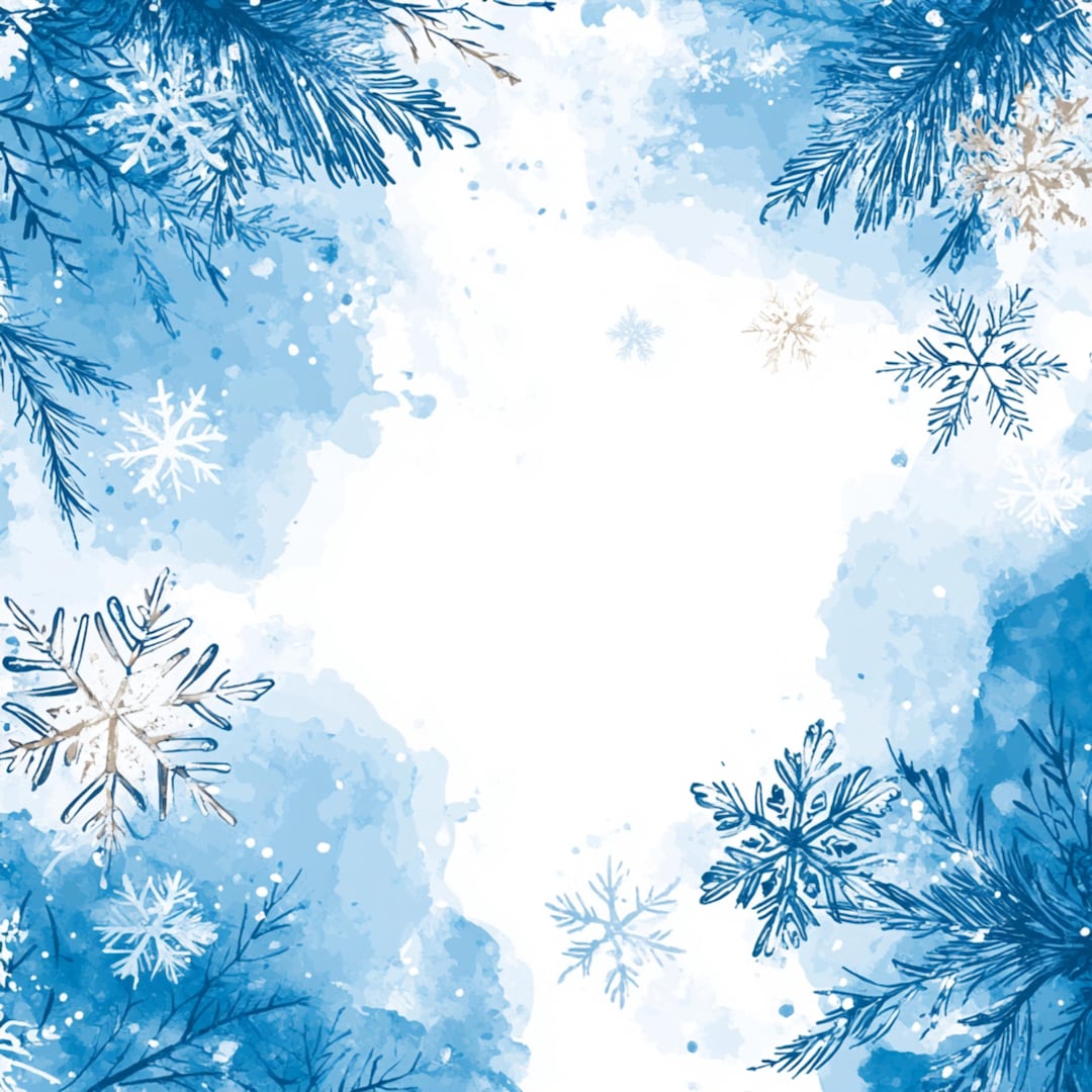 Blue Snowflake Christmas Background: Holiday Clipart (digital Download ...