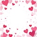Pink Hearts Frame: Valentine's Day Border Clipart (JPG, Commercial Use ...