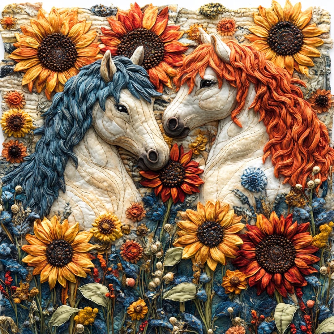 12 PATCHWORK HORSES Clipart, Patchwork Horse Design JPG, Field of ...