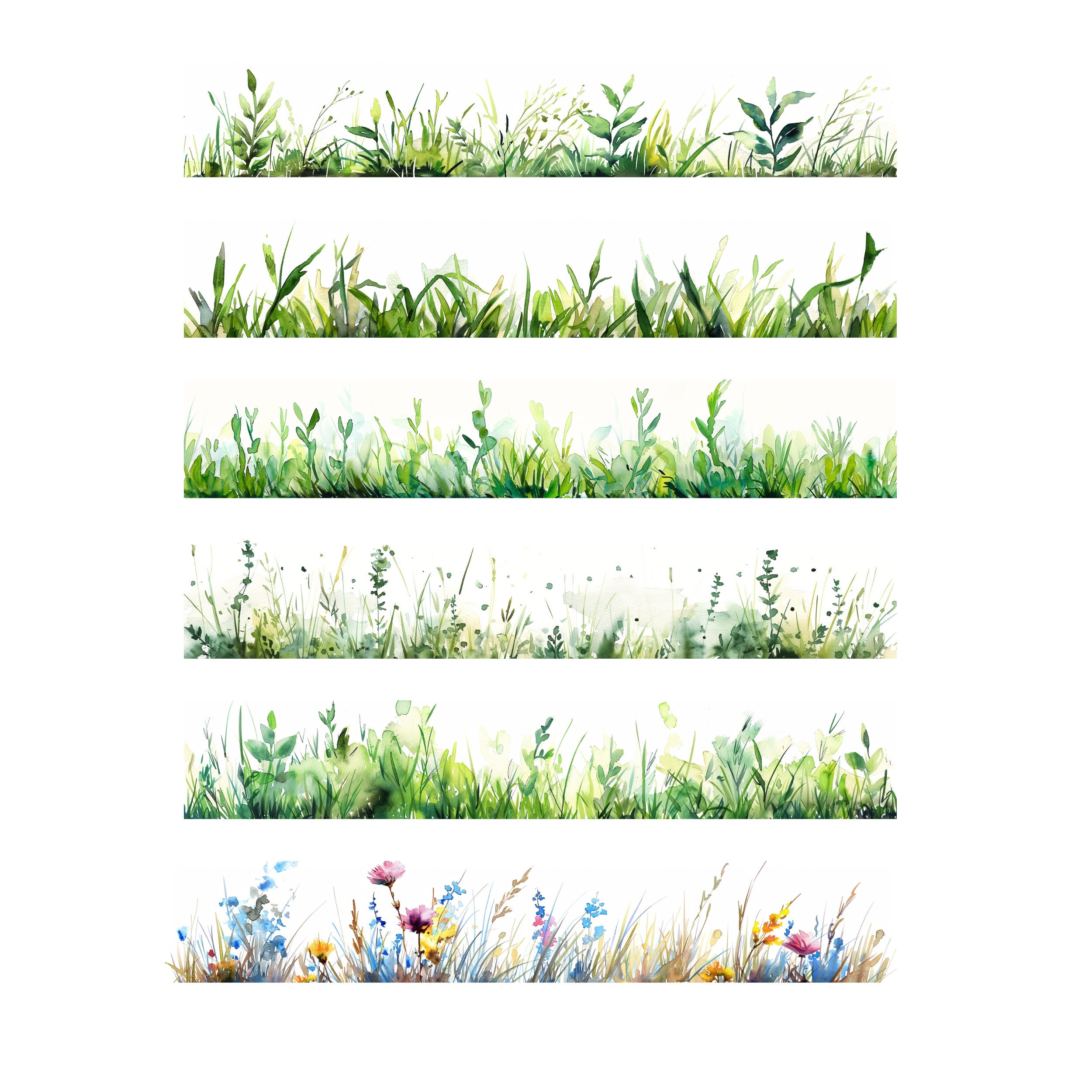 Grass Border Clipart, Grass Lawn Bundle, Grass Clip Art, Grass ...