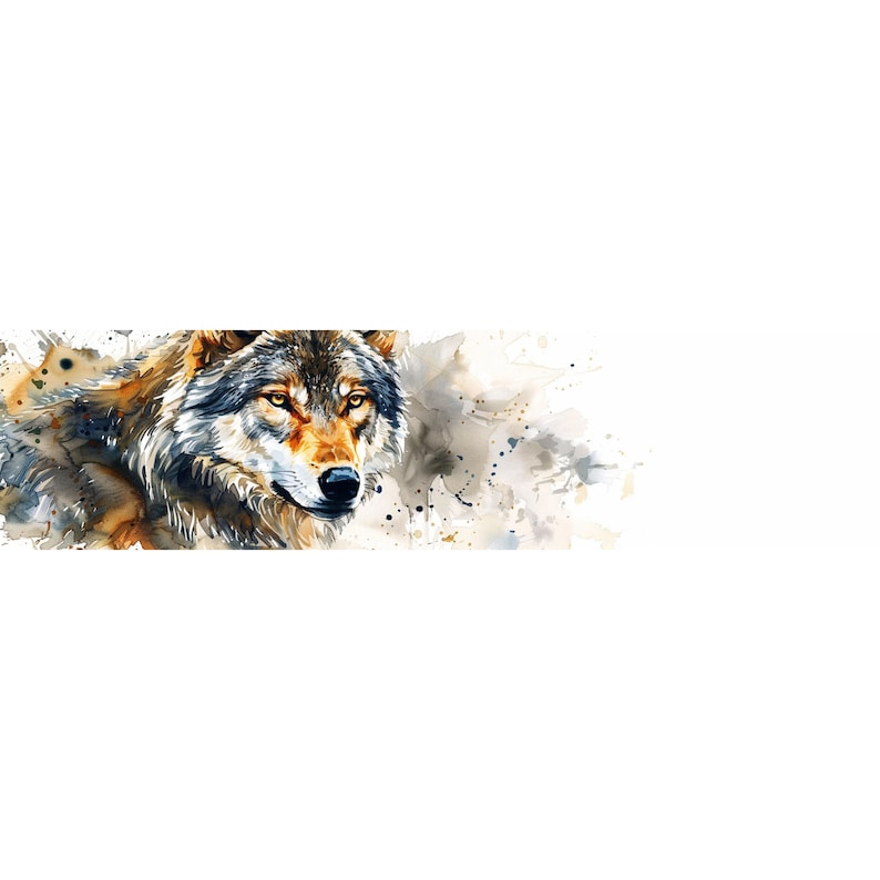 Wolf Border Clipart: Wildlife Theme, High-resolution (JPG Digital ...