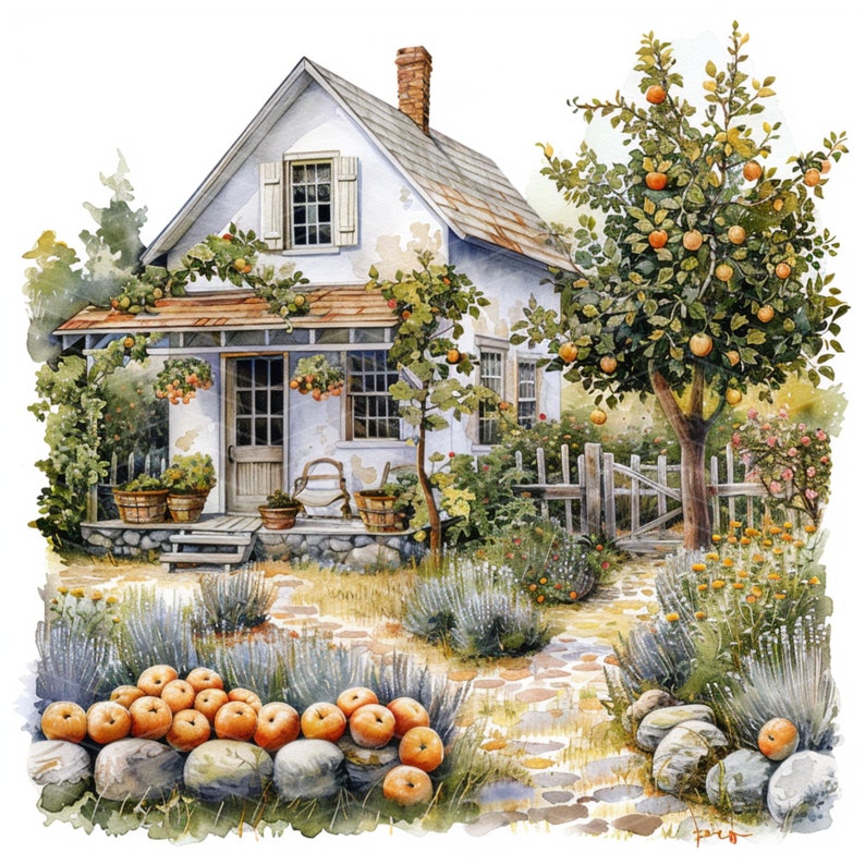 10 COUNTRY HOMESTEAD CLIPARTS, Jpg Homestead Image, Old Orchard Clipart ...