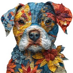 Patchwork Puppy Digital Images: Colorful Dog Illustration (PNG) - Etsy