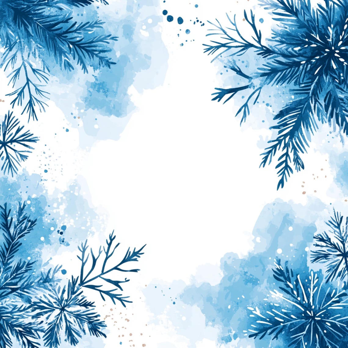 Blue Snowflake Christmas Background: Holiday Clipart (digital Download ...
