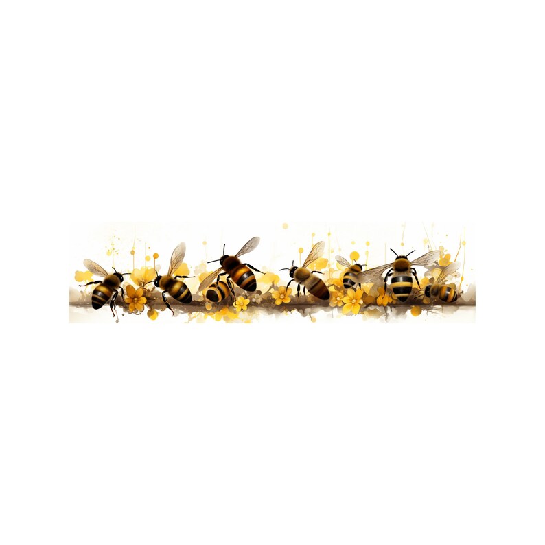 13 PNG Bees Border Clipart Png, Bee Flowers Border Watercolor Clip Art ...
