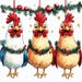 Christmas Chicken Clipart: Festive Holiday Designs (digital Download ...