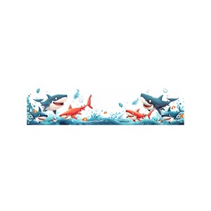 10 PNG Shark Border Cartoon Clipart, Cute Shark High-resolution PNG ...
