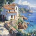 Coastal Mountain View Art: Provence House by the Sea (digital Download ...