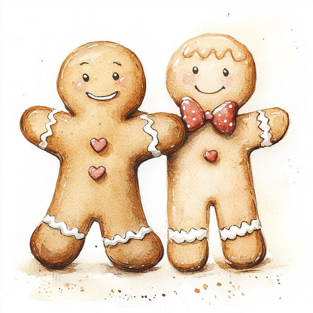 10 Watercolor Gingerbread Man's Friend Clipart, LGBT Gingerbread Man ...