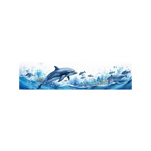 10 PNG Dolphins Border Clipart, Watercolor Dolphin, Clipart Border ...