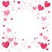 Pink Hearts Frame: Valentine's Day Border Clipart (JPG, Commercial Use ...