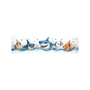 10 PNG Shark Border Cartoon Clipart, Cute Shark High-resolution PNG ...