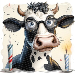 Funny Cow Clipart Bundle, Surprised, Scared, Confused (JPG, Commercial ...